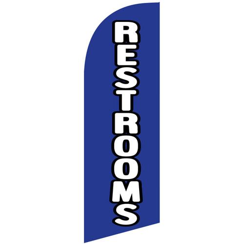 Small Restrooms Feather Flag Blue Windless Banner Flag